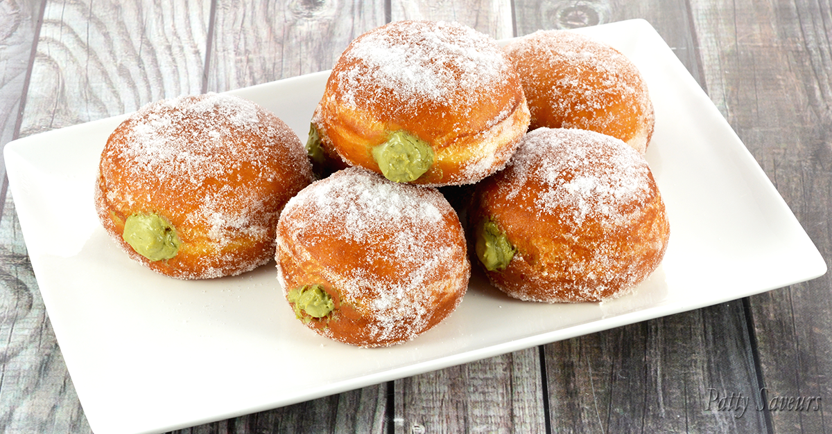 Matcha Cream Filled Donuts